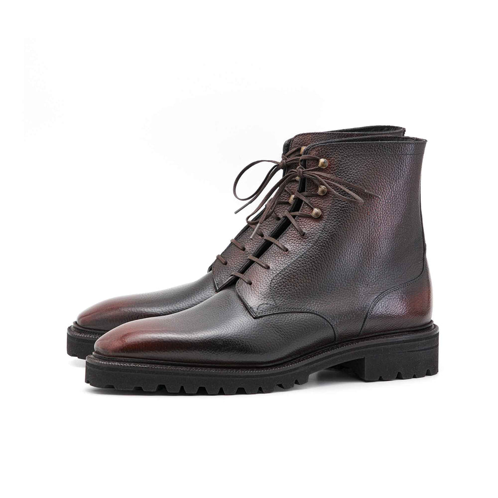 Derby Simple Boot Antique Brown | Norman Vilalta Bespoke Shoemakers