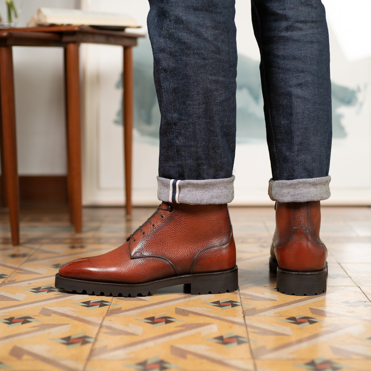 Derby Simple Boot Dark Chestnut | Norman Vilalta Bespoke Shoemakers